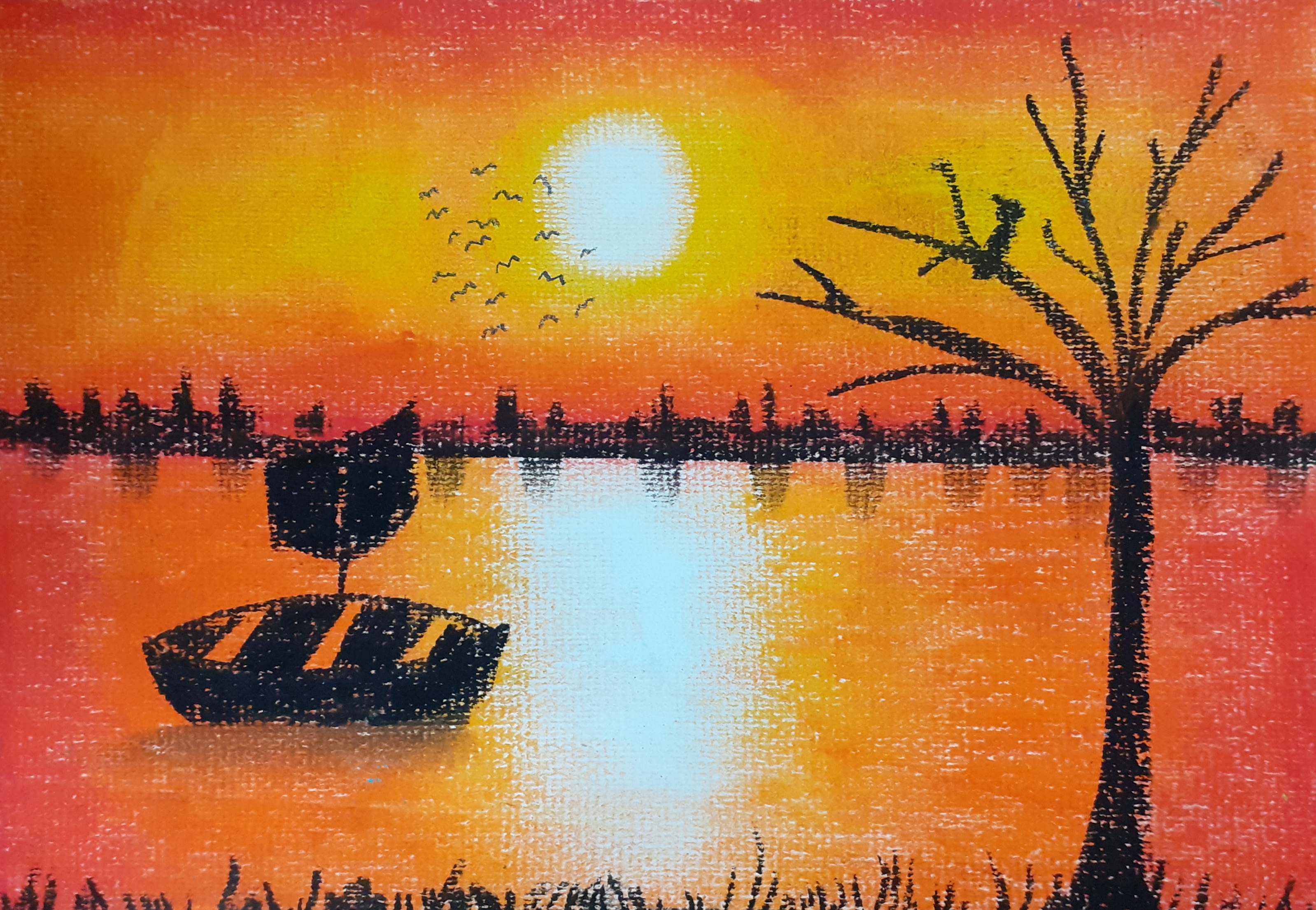 draw a Chalk Pastel Sunset